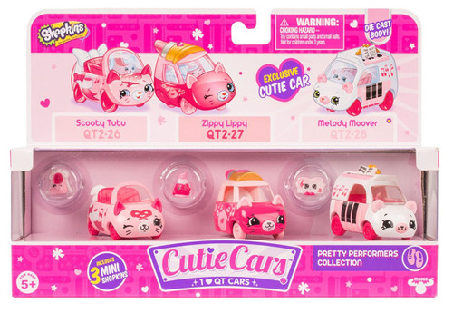 Shopkins Cutie Cars Pretty Performers Figure 3-Pack 26, 27 28 Scooty ...