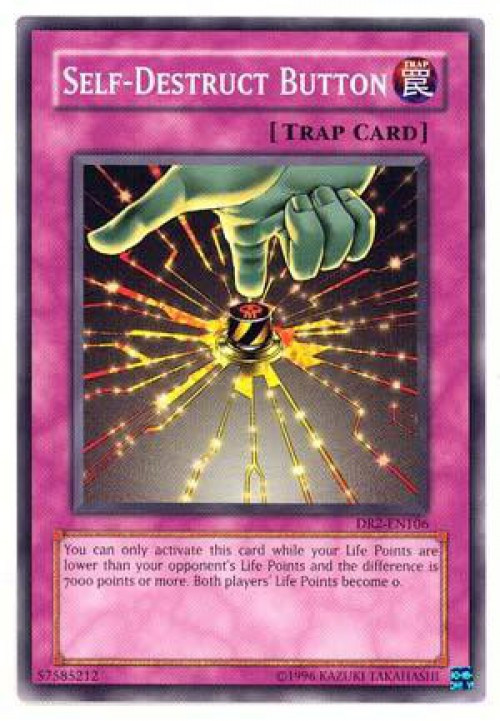 YuGiOh Dark Revelation 2 Single Card Common Self-Destruction Button DR2 ...