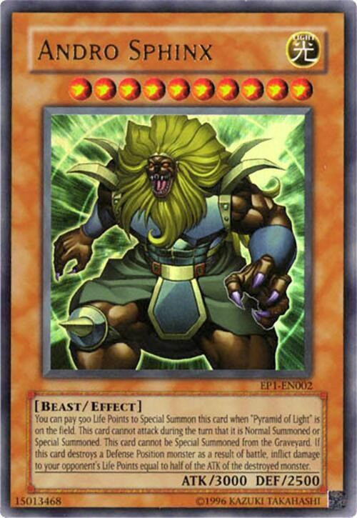YuGiOh Movie Exclusive Single Card Ultra Rare Andro Sphinx Exclusive ...