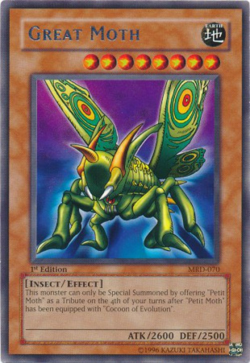 YuGiOh Metal Raiders Single Card Rare Great Moth MRD-070 - ToyWiz