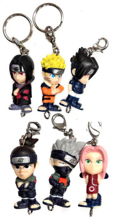 Naruto Set of 6 Mini Figure Keychains GE Animation - ToyWiz