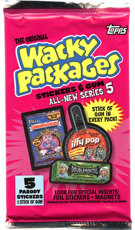 Wacky Packages Topps All-New Series 5 Trading Card Sticker Pack 5 ...