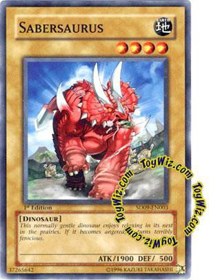 YuGiOh Structure Deck Dinosaurs Rage Single Card Common Sabersaurus ...