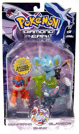 Pokemon Diamond Pearl Series 6 Monferno, Glameow Shinx Figure 3-Pack ...