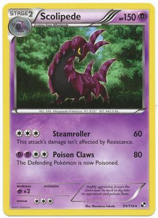 Pokemon Black White Black White Base Set Single Card Rare Scolipede 54 ...