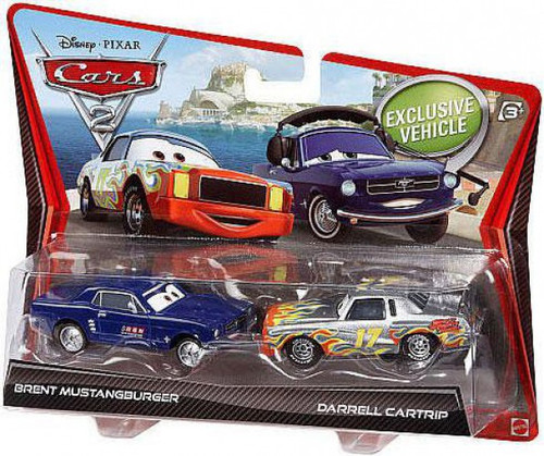 Disney Pixar Cars Cars 2 Brent Mustangburger Darrel Cartrip 155 Diecast ...