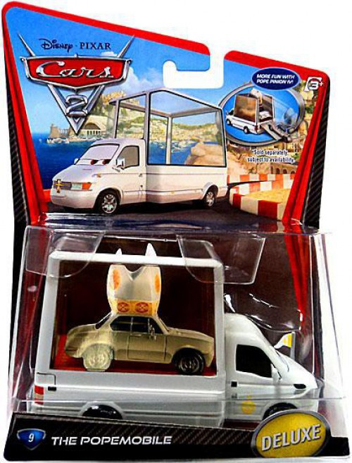 Disney Pixar Cars Cars 2 Deluxe Oversized Popemobile 155 Diecast Car 9 ...