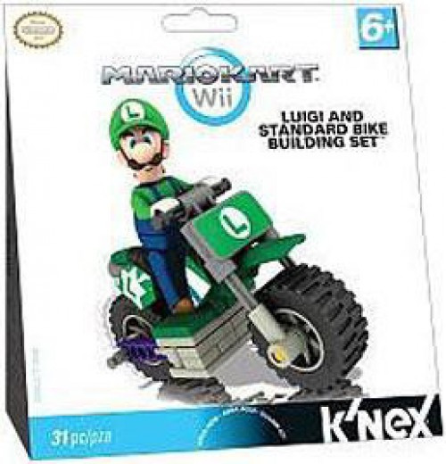 KNEX Super Mario Mario Kart Wii Luigi Standard Bike Set 380042 - ToyWiz