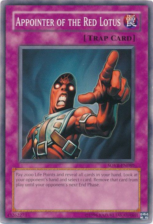 YuGiOh Stardust Overdrive Single Card Common Appointer of the Red Lotus ...