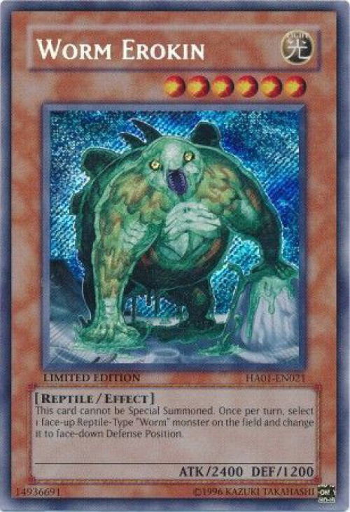 YuGiOh Hidden Arsenal 1 Single Card Secret Rare Worm Erokin HA01-EN021 ...