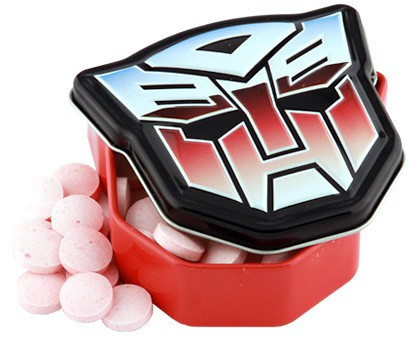 Transformers Autobot Strawberry Sours Candy Tin Boston America - ToyWiz