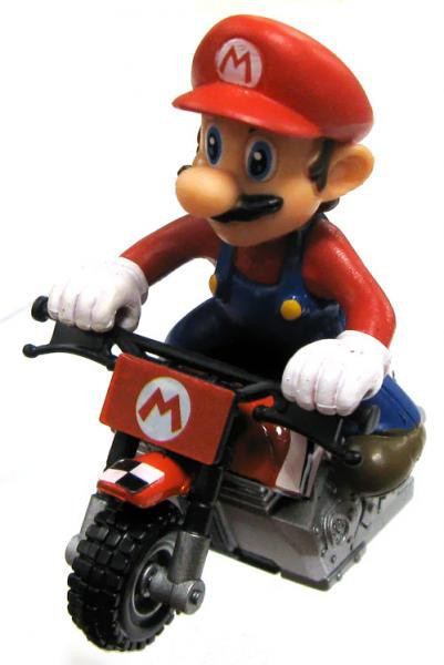 Super Mario Mario Kart Gacha Mario on Bike 1.5 Pull Back Racer Tomy ...