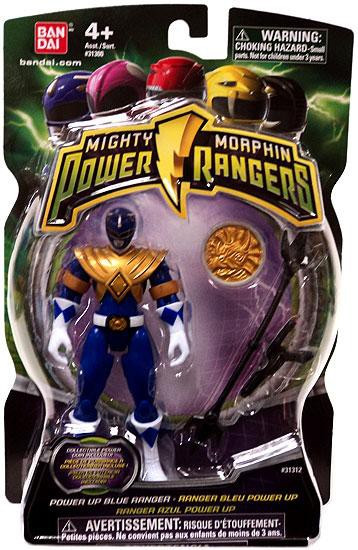 Power Rangers Mighty Morphin 2010 Power Up Blue Ranger 4 Action Figure ...
