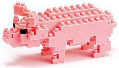 Nanoblock Micro-Sized Building Block Pig Figure Set Kawada - ToyWiz