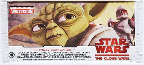 Star Wars Clone Wars Widevision Trading Card Pack 7 Cards Topps - ToyWiz
