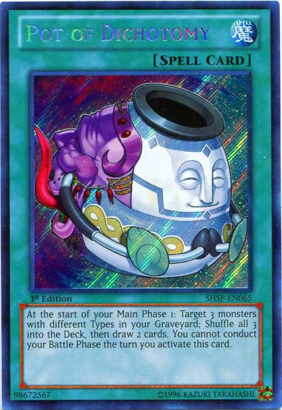 YuGiOh Trading Card Game Shadow Specters Single Card Secret Rare Pot of ...