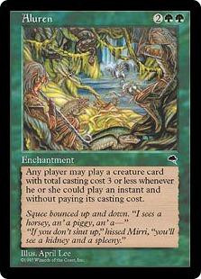 Magic The Gathering Tempest Single Card Rare Aluren Moderately Played ...