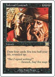 Magic The Gathering 6th Edition Single Card Rare Infernal Contract 139 ...