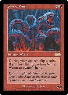 Magic The Gathering Urzas Saga Single Card Rare Scoria Wurm 212 - ToyWiz