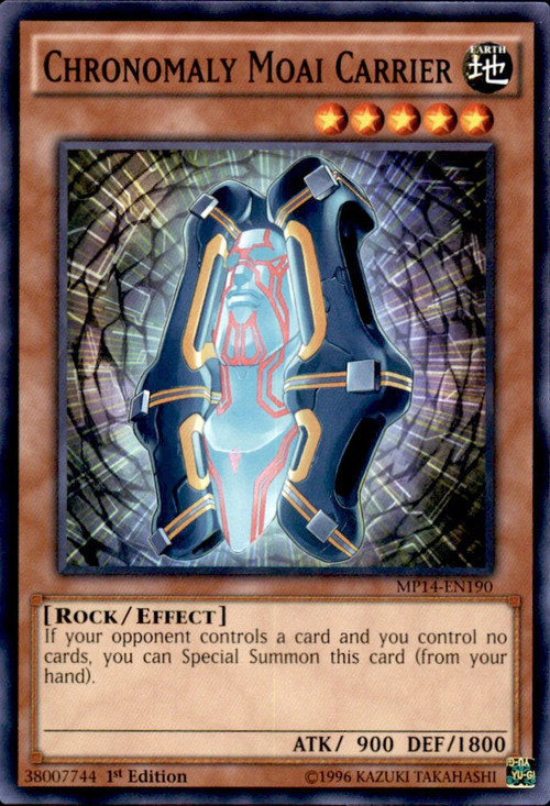YuGiOh 2014 Mega Tin Single Card Common Chronomaly Moai Carrier MP14 ...