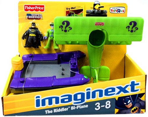Fisher Price DC Super Friends Imaginext The Riddler Bi-Plane Exclusive ...