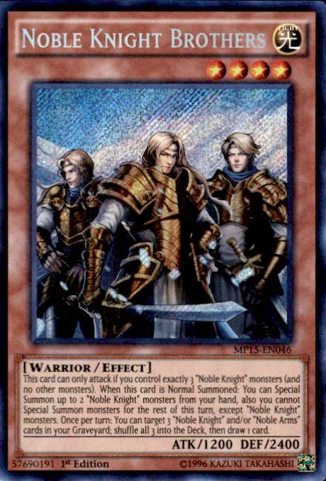 YuGiOh 2015 Mega-Tin Mega Pack Single Card Secret Rare Noble Knight ...