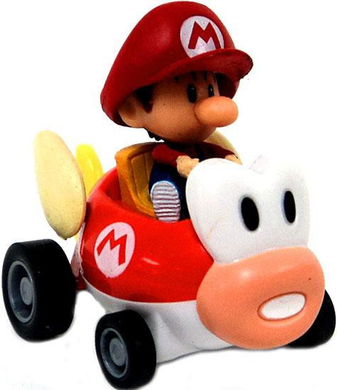 Super Mario Mario Kart Gacha Baby Mario 1.5 Pull Back Racer Tomy - ToyWiz