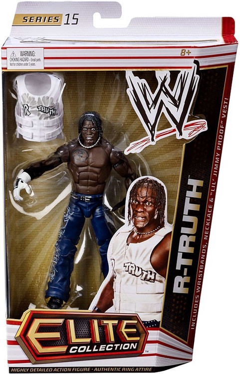 WWE Wrestling Elite Collection Series 15 R Truth Action Figure Wristbands Necklace Lil Jimmy Proof Vest Mattel Toys ToyWiz