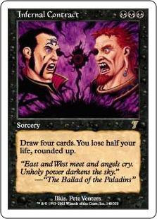 Magic The Gathering 7th Edition Single Card Rare Infernal Contract 143 ...