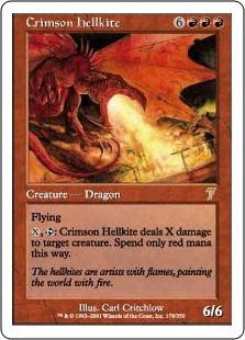 Magic The Gathering 7th Edition Single Card Rare Crimson Hellkite 178 ...