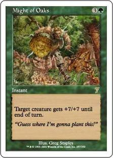 Magic The Gathering 7th Edition Single Card Rare Might of Oaks 257 - ToyWiz