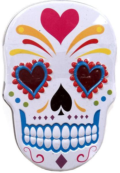 Sugar Skull Candy Tin White Boston America - ToyWiz