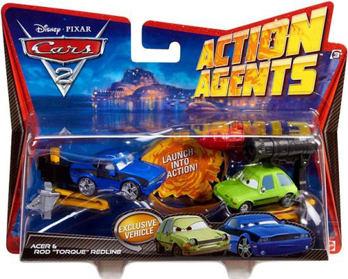 Disney Pixar Cars Cars 2 Action Agents Acer Rod Torque Redline Plastic ...