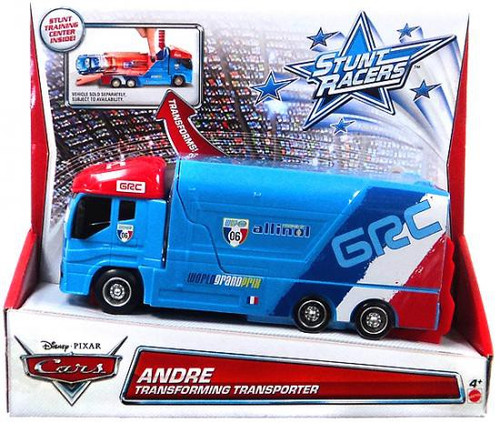 Disney Pixar Cars Stunt Racers Andre Transforming Transporter Plastic ...