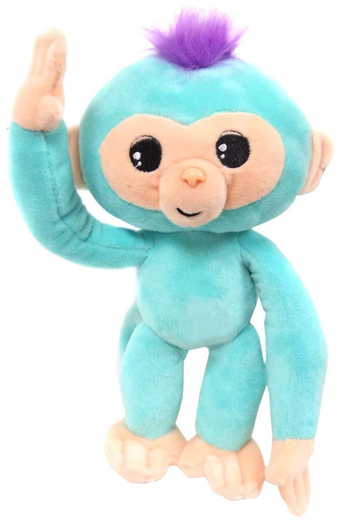 Fingerlings Baby Monkey Turquoise with Purple Hair 10 Plush with Sound ...