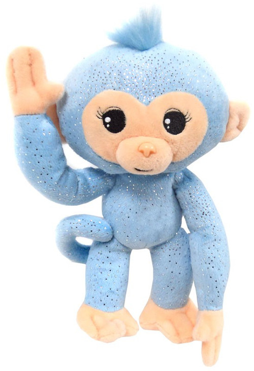 Fingerlings Glitter Monkey Light Blue 10 Plush with Sound Commonwealth ...