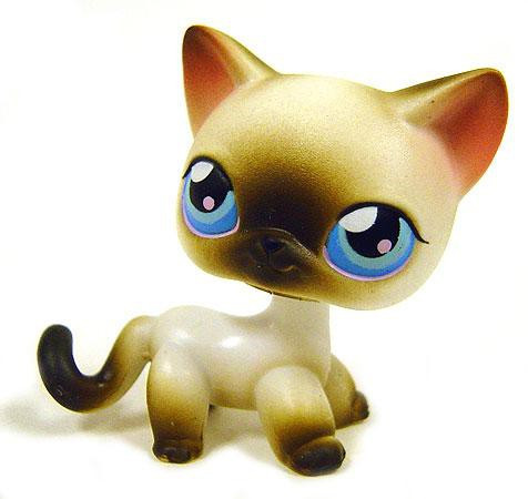 Littlest Pet Shop Siamese Cat Figure 5 Blue Eyes Loose Hasbro Toys - ToyWiz