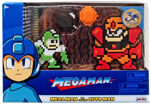 Mega Man Classic 8-Bit Green White Mega Man vs. Guts Man Mini Figure 2 ...