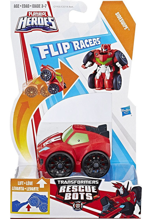Transformers Playskool Heroes Rescue Bots Sideswipe Action Figure Flip ...