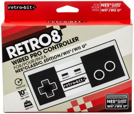 Nintendo Retro 8 NES Classic Wired Pro Controller Video Game Controller ...