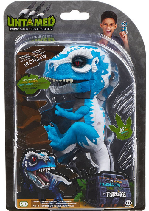 Fingerlings Untamed Dinosaur Ironjaw the T-Rex Figure Blue White WowWee ...