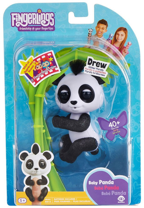 Fingerlings Baby Panda Drew Figure Glitter Panda WowWee - ToyWiz