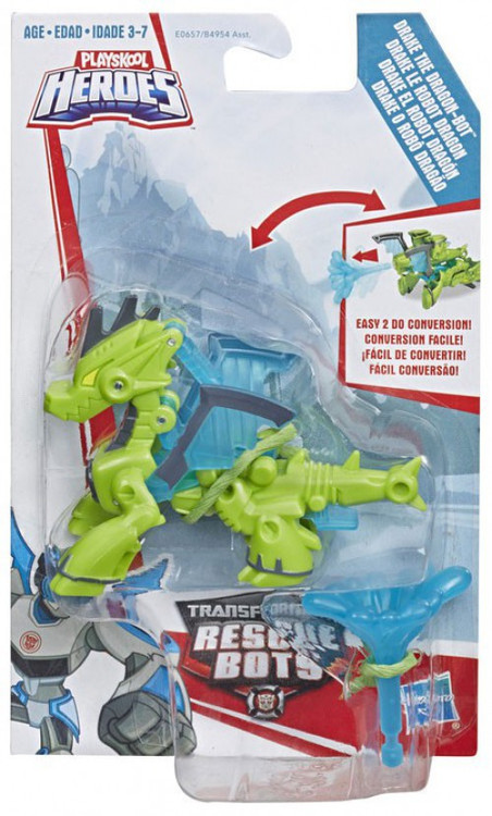 Transformers Playskool Heroes Rescue Bots Drake the Dragonbot Action ...