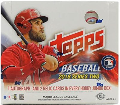 MLB Topps 2018 Series 2 Baseball Trading Card JUMBO Box 10 Packs - ToyWiz