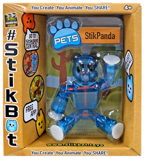 Stikbot Pets Series 2 StikPanda Figure Blue Zing - ToyWiz