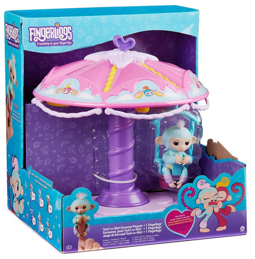 Fingerlings Twirl-a-Whirl Carousel Playset with Abigail WowWee - ToyWiz Fingerlings Twirl-a-Whirl Carousel Playset with Abigail WowWee - ToyWiz