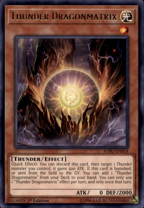 YuGiOh Soul Fusion Single Card Rare Thunder Dragonmatrix SOFU-EN018 ...