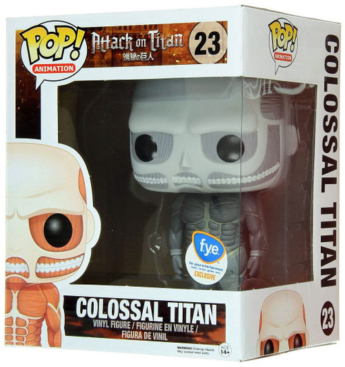 Funko Attack on Titan POP Animation Colossal Titan Exclusive 6 Vinyl Figure Super Sized Black White Damaged Package ToyWiz