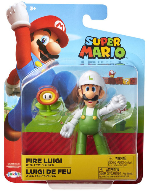 World of Nintendo Super Mario Wave 14 Fire Luigi 4 Action Figure with ...
