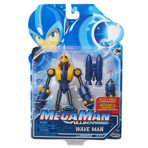 Mega Man Fully Charged Series 1 Wave Man 5 Action Figure Jakks Pacific ...